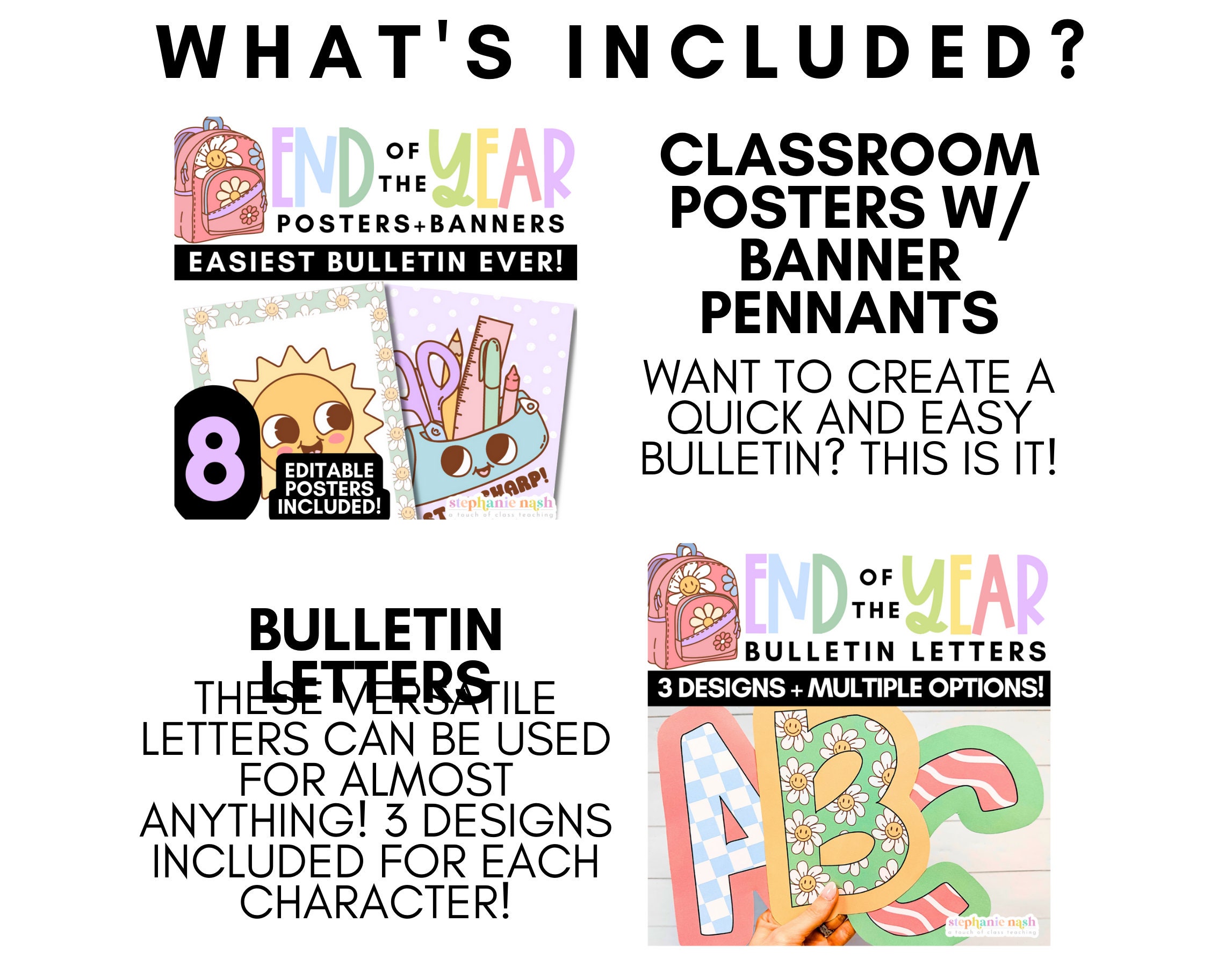 End of the Year Classroom Decor | Door Decor | Bulletin Board Letters ...