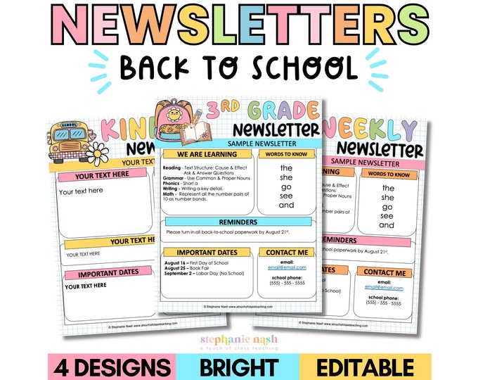 SEPTEMBER Newsletter, Welcome Back to School Note, Welcome to School ...
