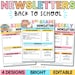 Back to School Newsletters | Editable Newsletter Templates | Classroom ...