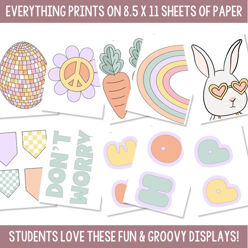 Groovy Easter Bulletin Board | Retro Easter Bulletin Board - Etsy