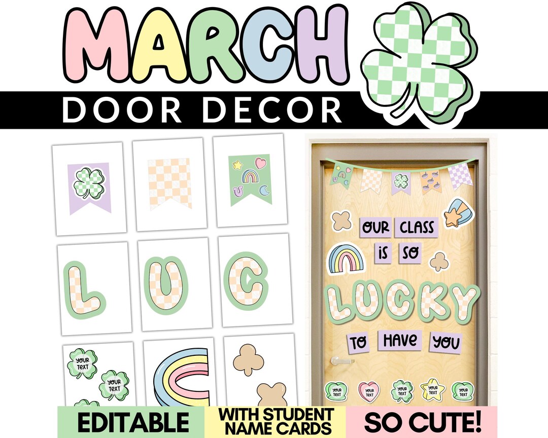 March Door Decor | St. Patrick's Day Door Decorations | March Door ...
