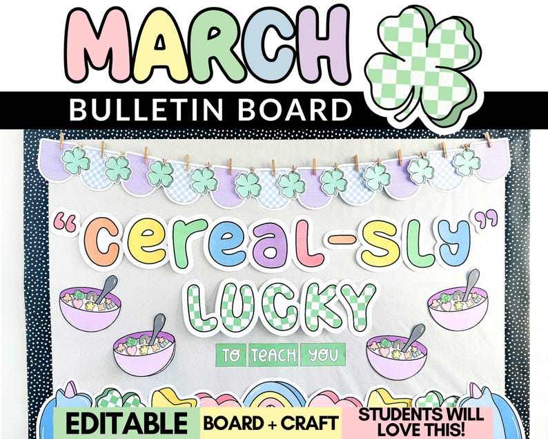 March Bulletin Boards | St. Patrick's Day Bulletin Board | Shamrock ...