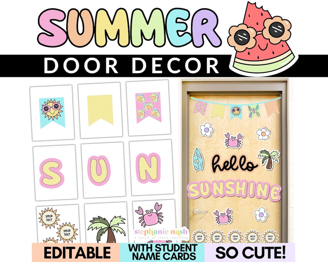 End of the Year Door Decor | End of the Year Door Decoration | Summer ...