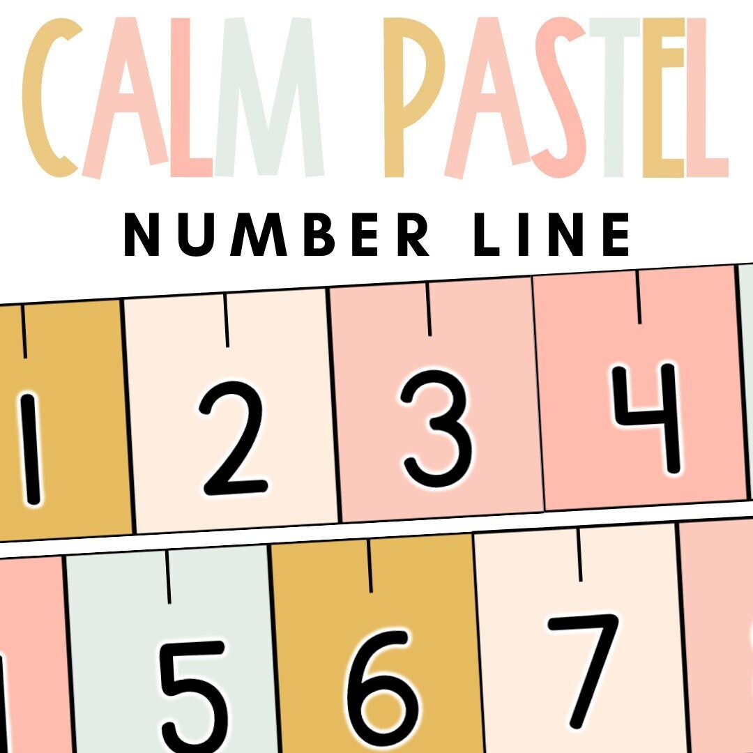 Calm Pastel Classroom Decor | Number Line | Editable | *NEW - Etsy