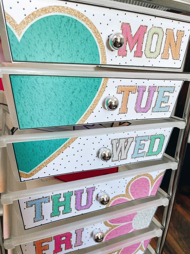 Groovy Classroom Decor 10 Drawer Cart Labels - Etsy