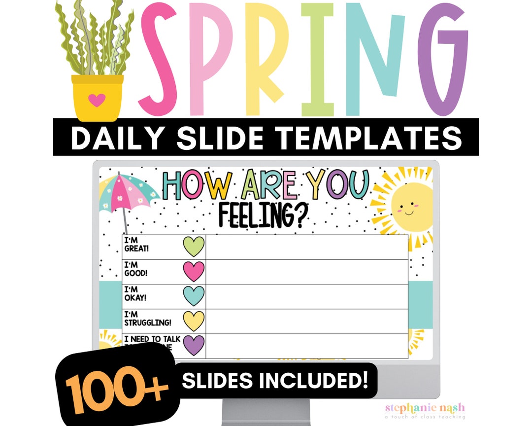 April Morning Slides Editable | Spring Daily Slides Editable | Spring ...