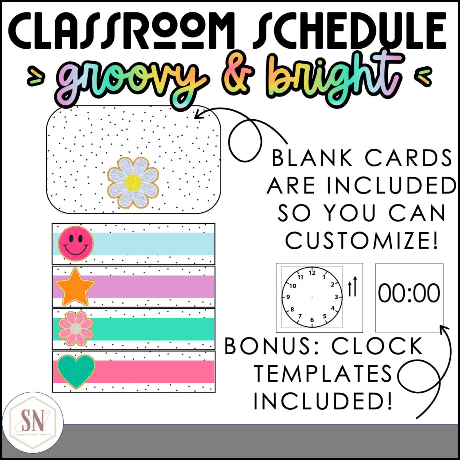Groovy Classroom Decor Schedule Cards - Etsy
