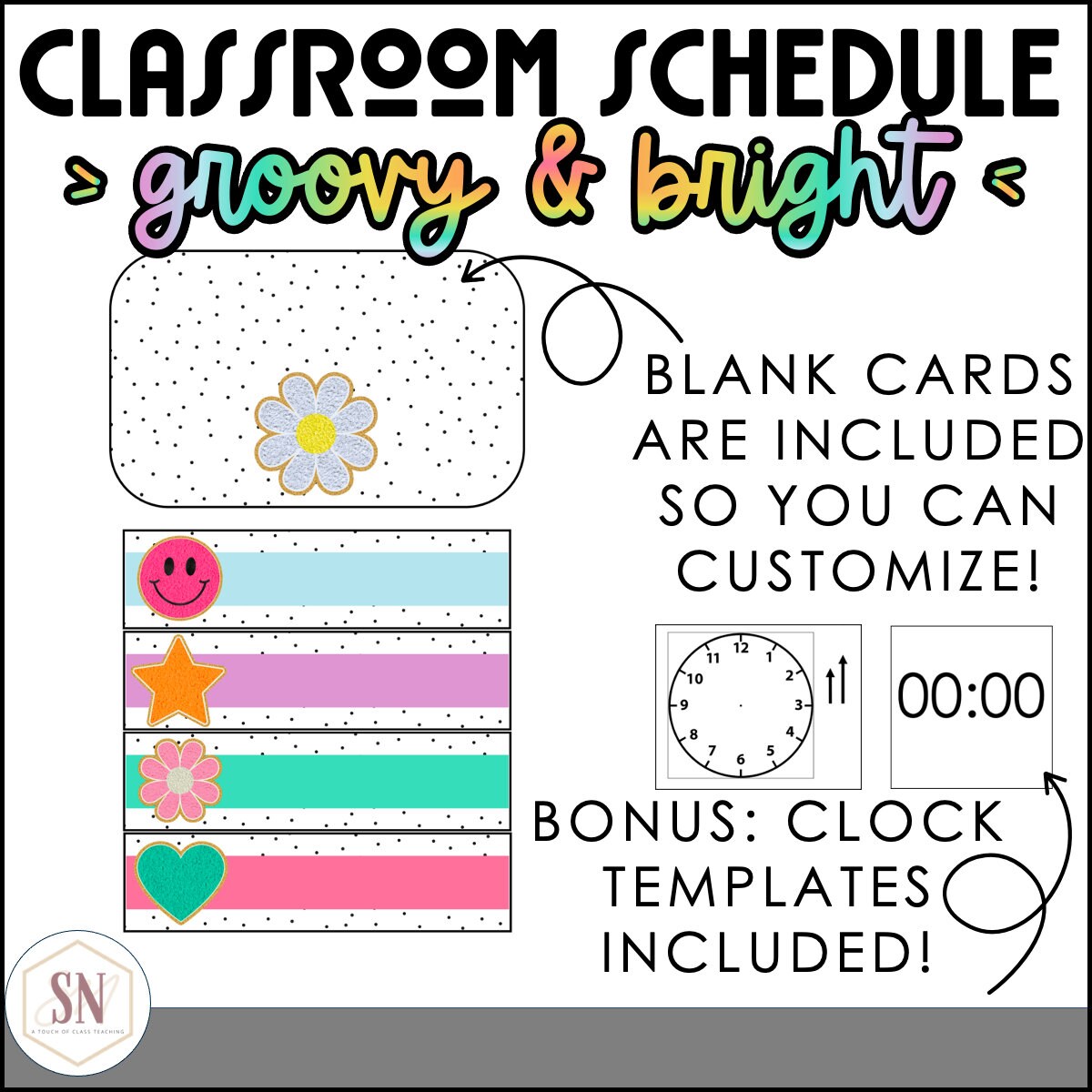 Groovy Classroom Decor | Schedule Cards - Etsy