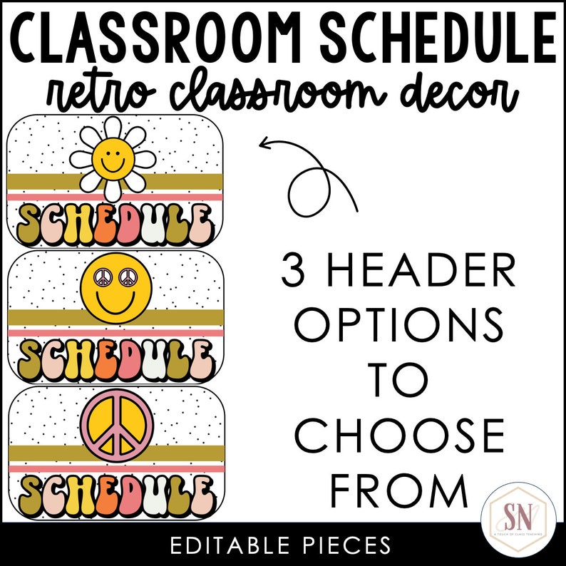 Retro Classroom Decor | Classroom Schedule - Etsy