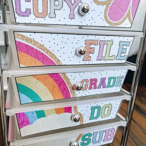 Groovy Classroom Decor | 10 Drawer Cart Labels - Etsy