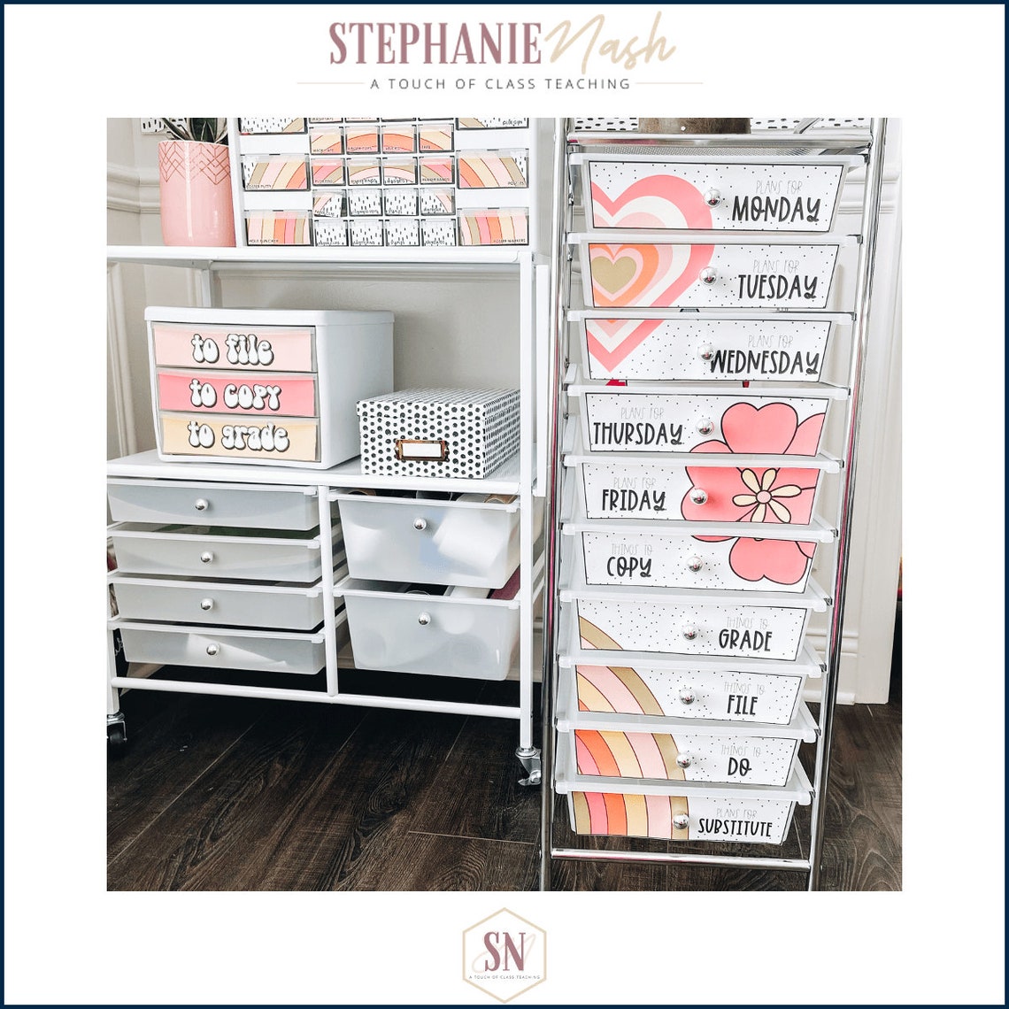 Retro Classroom Decor 10-drawer Cart Labels - Etsy