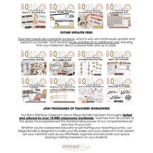 Boho Rainbow Classroom Decor Neutral Rainbow Decor Bundle - Etsy
