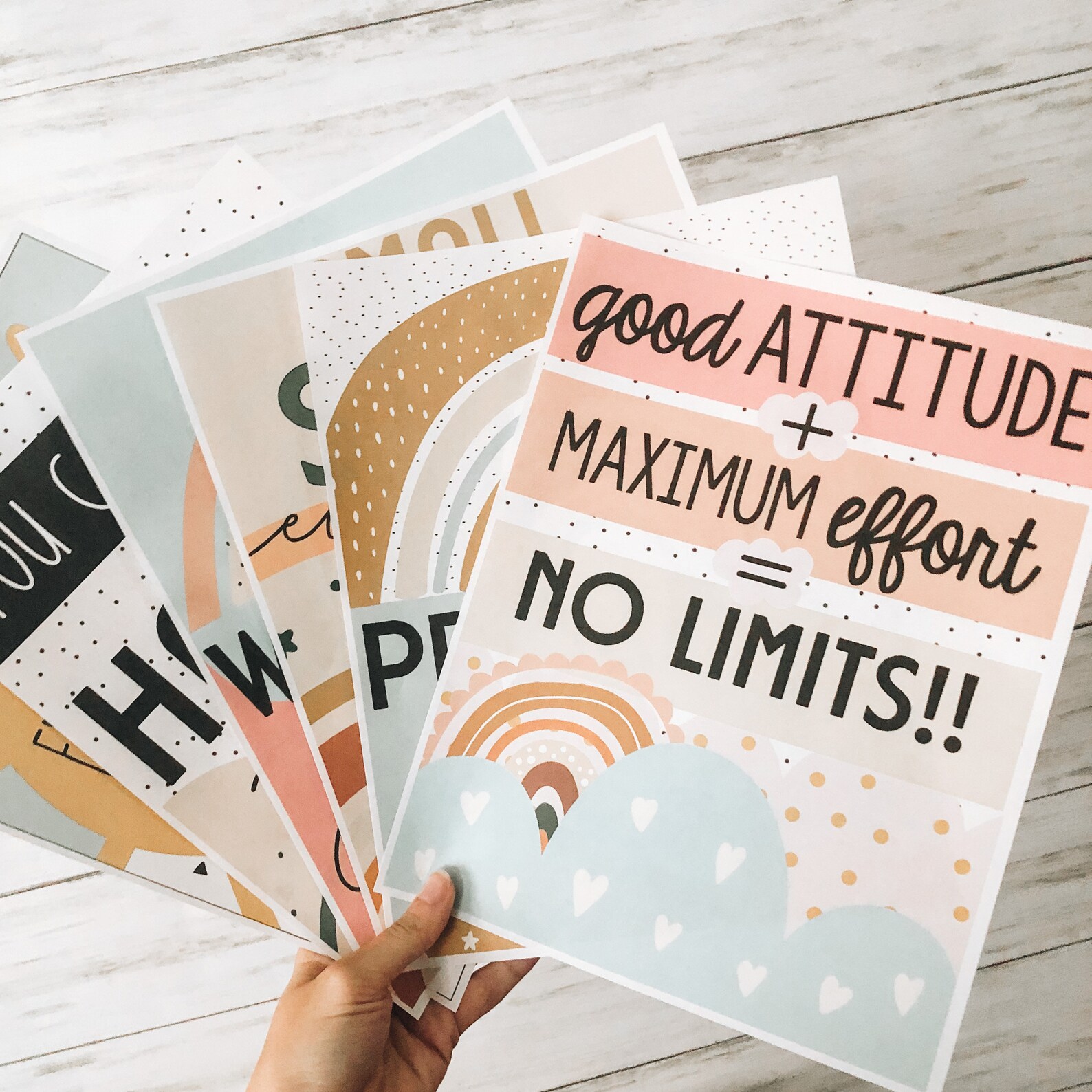 Boho Rainbow Classroom Decor Neutral Rainbow Decor Bundle - Etsy