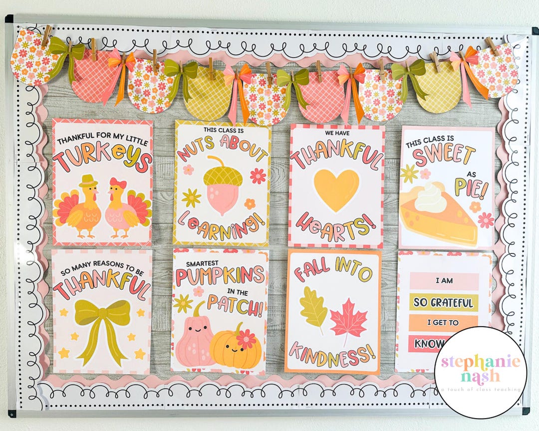 Thanksgiving Bulletin Board Posters | Editable | Classroom Posters ...
