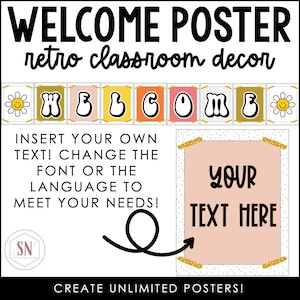 Retro Classroom Decor | Welcome Poster - Etsy