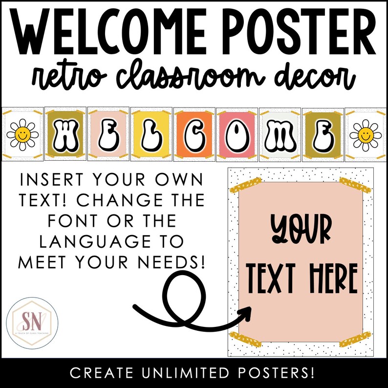 Retro Classroom Decor Welcome Poster - Etsy