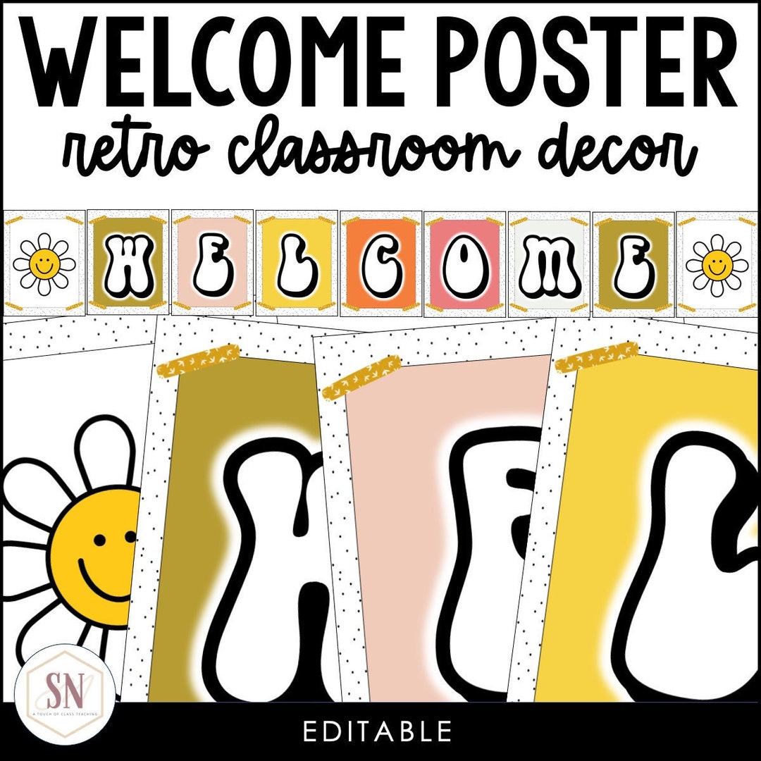 Retro Classroom Decor | Welcome Poster - Etsy