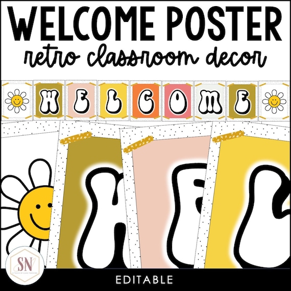Retro Classroom Decor Welcome Poster - Etsy