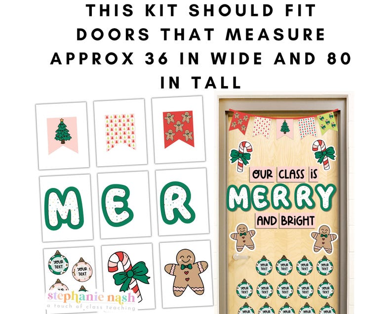 Christmas Door Decor | December Door Decor | Editable | Happy Holidays ...