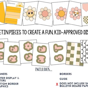 Groovy Spring Bulletin Board Board | April Sun & Flowers Bulletin Kit ...