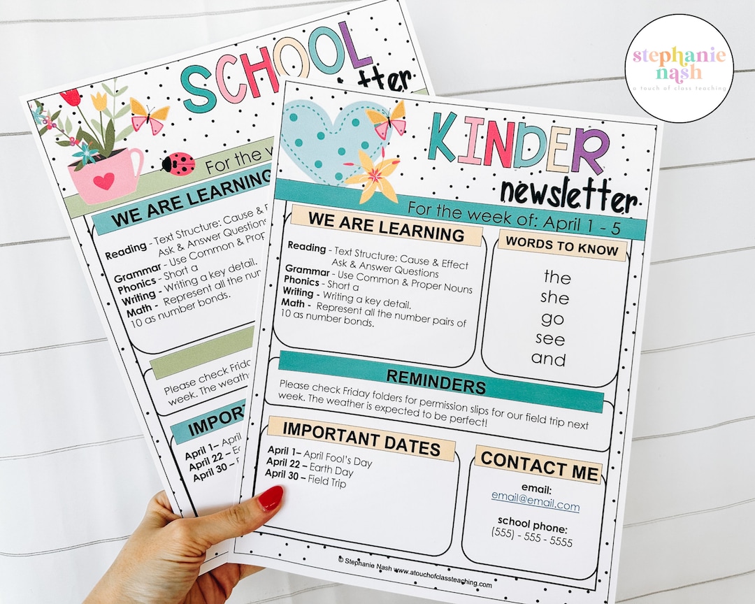 Spring Newsletters | April Newsletter | Spring Newsletter Editable ...