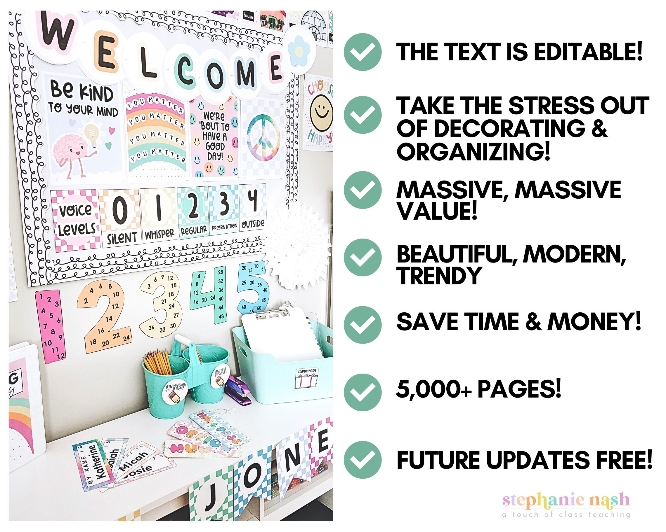 Bright Classroom Decor Bundle | Retro Classroom Decor | Groovy ...