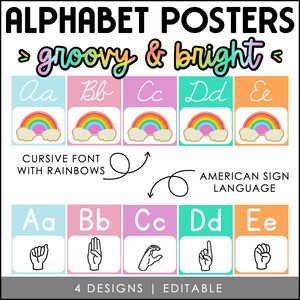 Groovy Classroom Decor | Alphabet Posters - Etsy