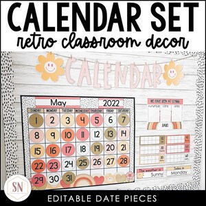 Retro Classroom Decor | Calendar Kit - Etsy