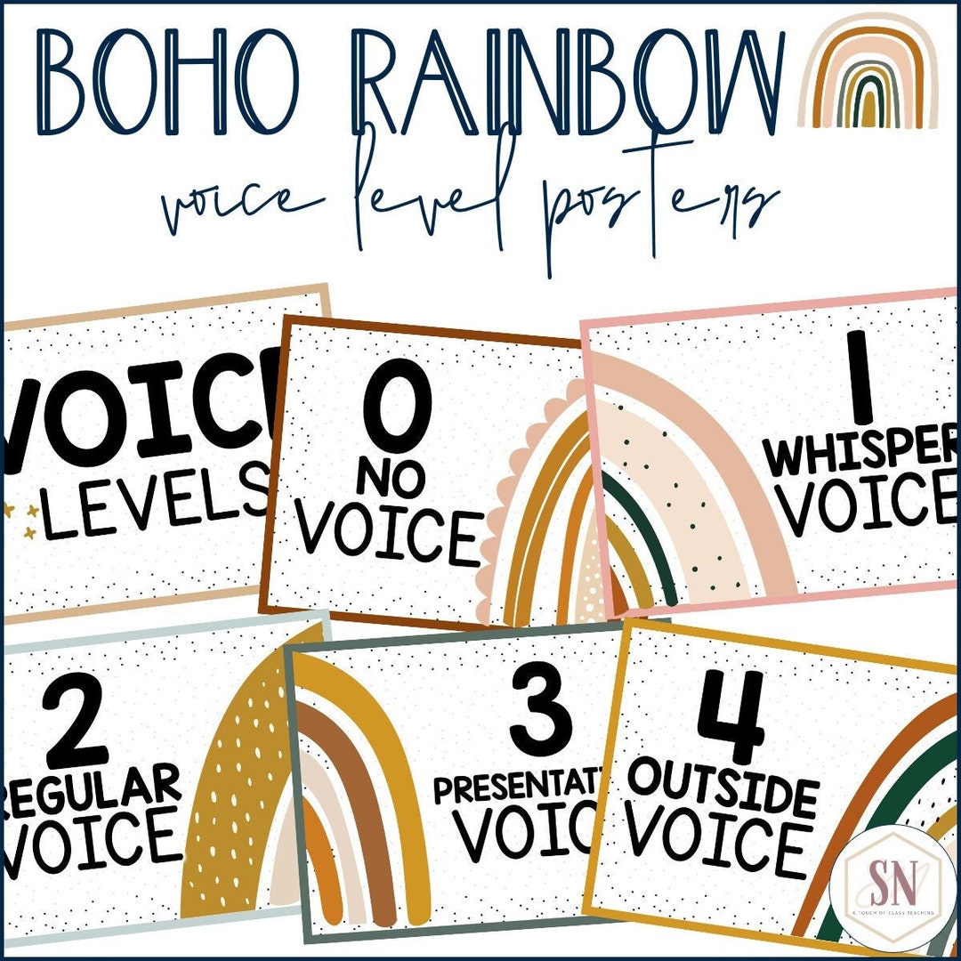 Boho Rainbow Voice Level Chart - Etsy