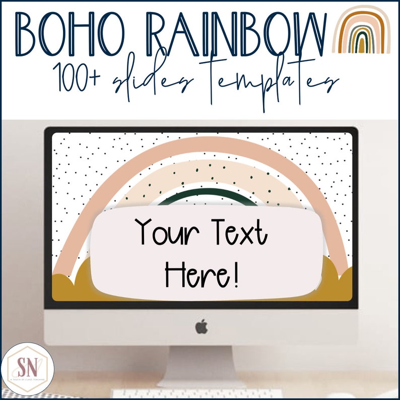 Boho Rainbow Slides Templates - Etsy Canada