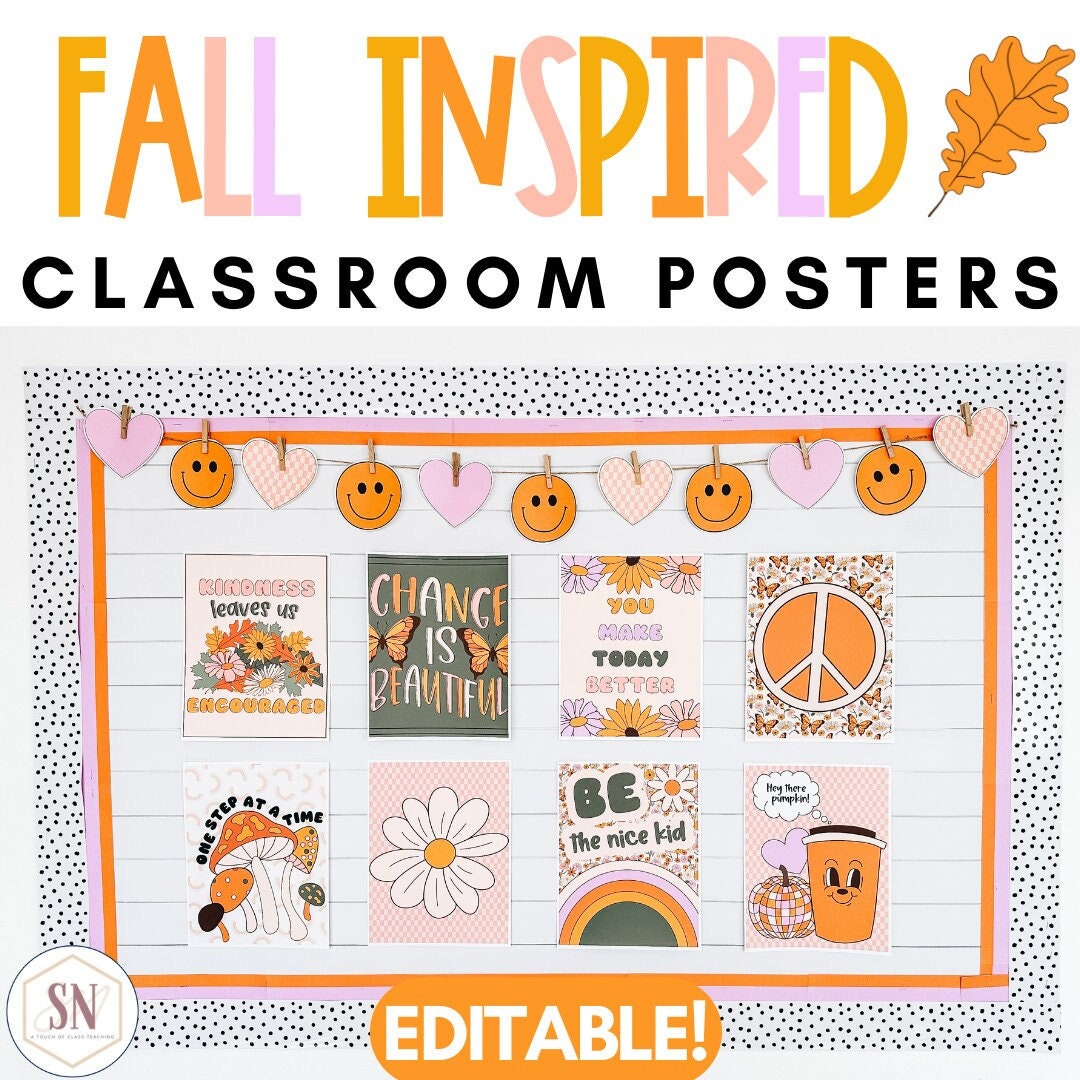 Fall Bulletin Board | Fall Classroom Posters | Editable | NEW - Etsy