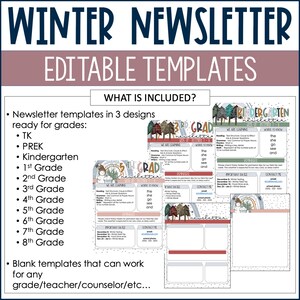 Winter Newsletter Templates - Etsy