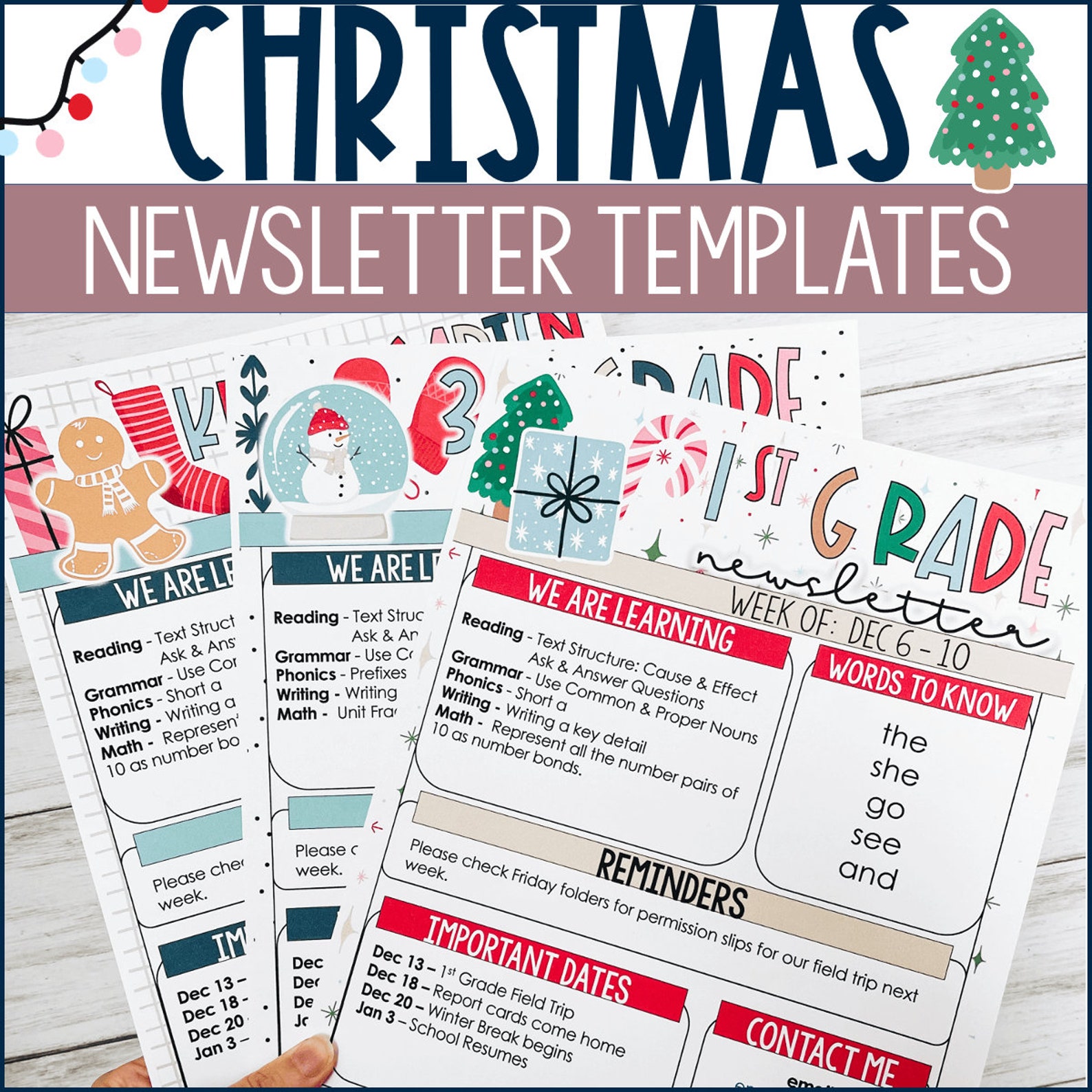 Christmas Newsletter Templates - Etsy