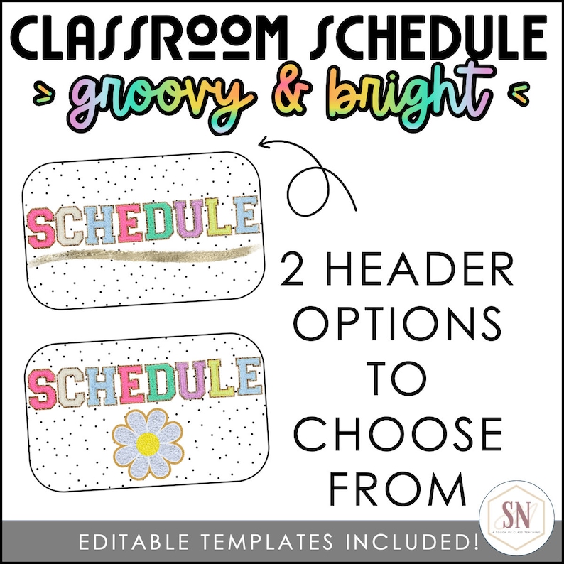 Groovy Classroom Decor | Schedule Cards - Etsy