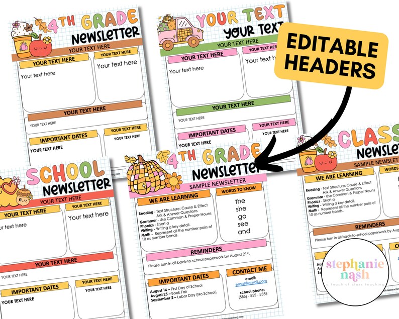 Fall Newsletters | September Newsletter | Class Newsletter Template ...