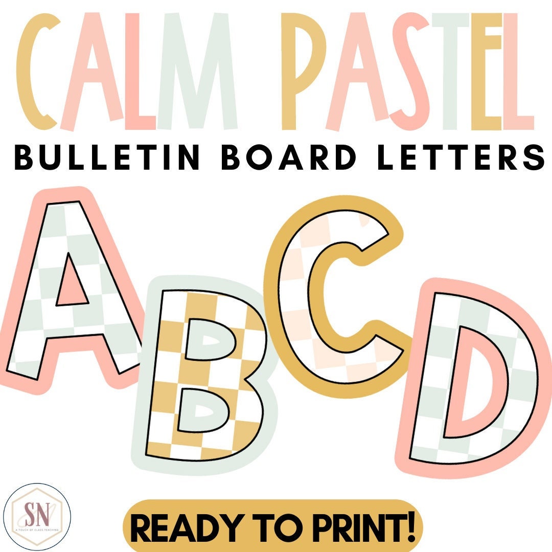 Calm Pastel Classroom Decor | Bulletin Board Letters | *NEW - Etsy