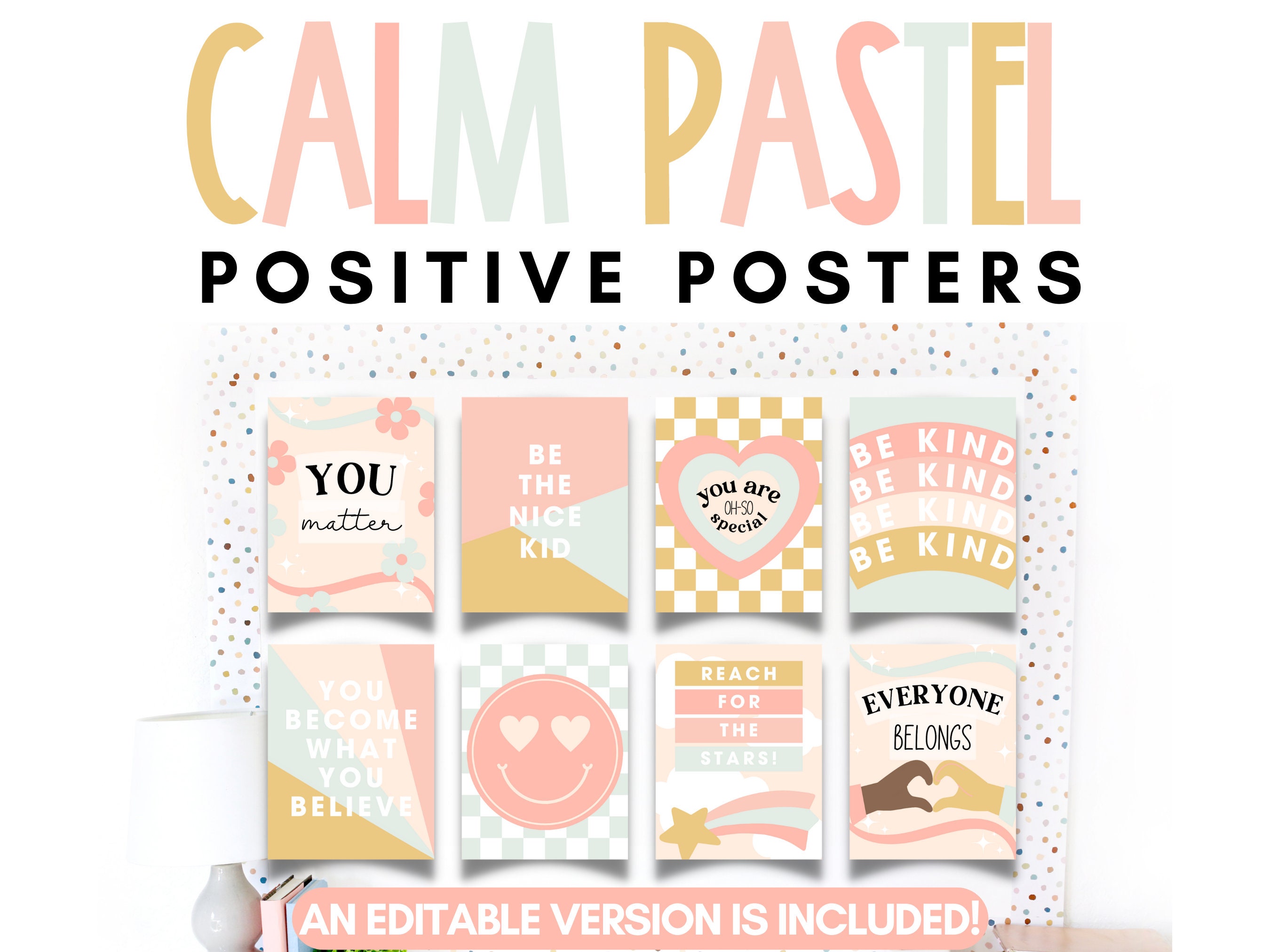 Calm Pastel Classroom Decor | Classroom Posters | Editable | - Etsy