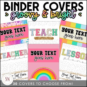Groovy Classroom Decor | Binder Covers - Etsy