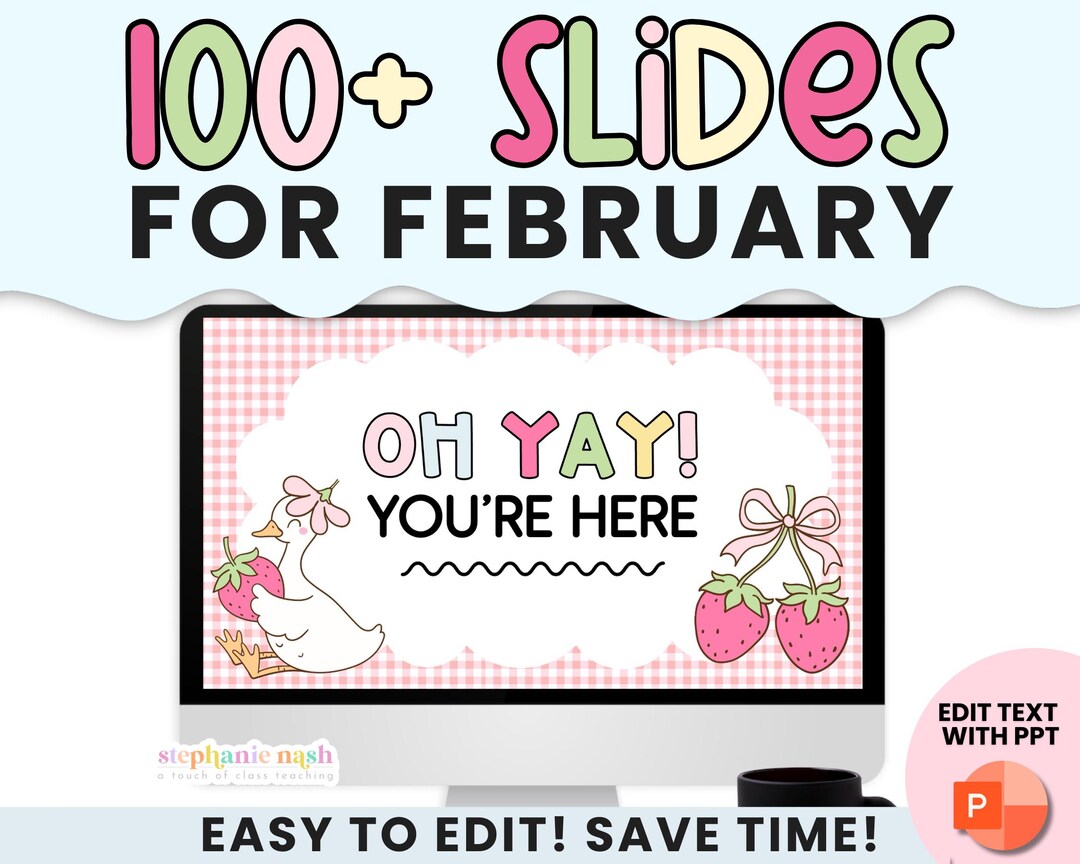 Valentine's Day Morning Slides Editable | February Daily Slides - Etsy