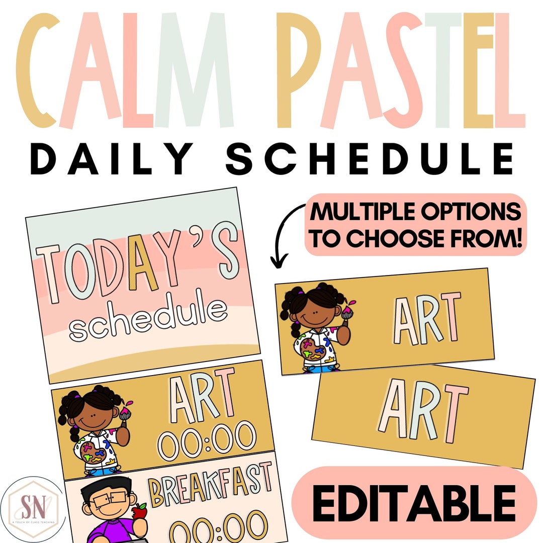 Calm Pastel Classroom Decor | Classroom Schedule | Editable | *NEW - Etsy
