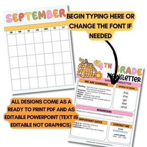 Fall Newsletters | September Newsletter | Class Newsletter Template ...