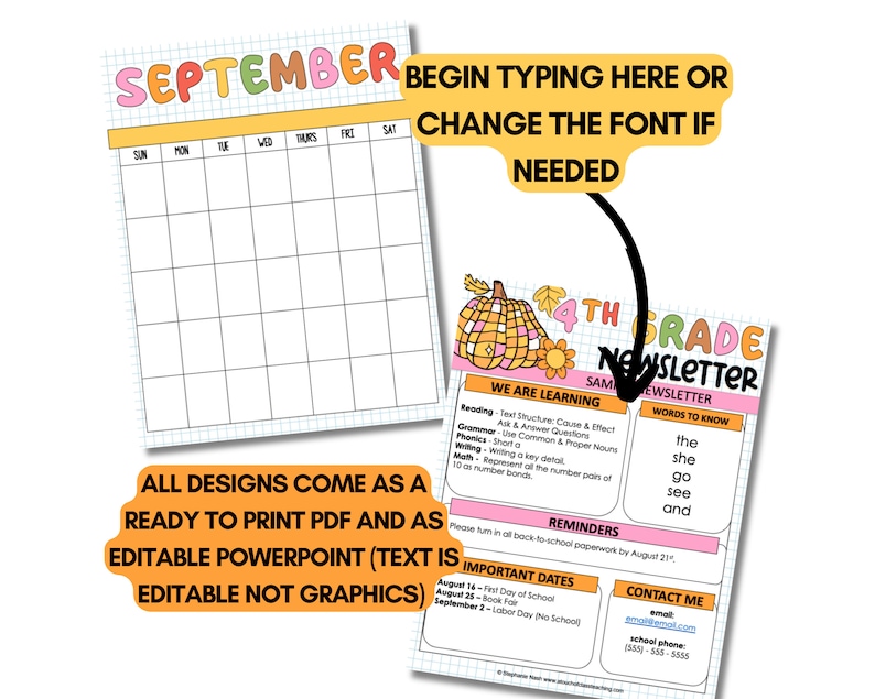 Fall Newsletters | September Newsletter | Class Newsletter Template ...