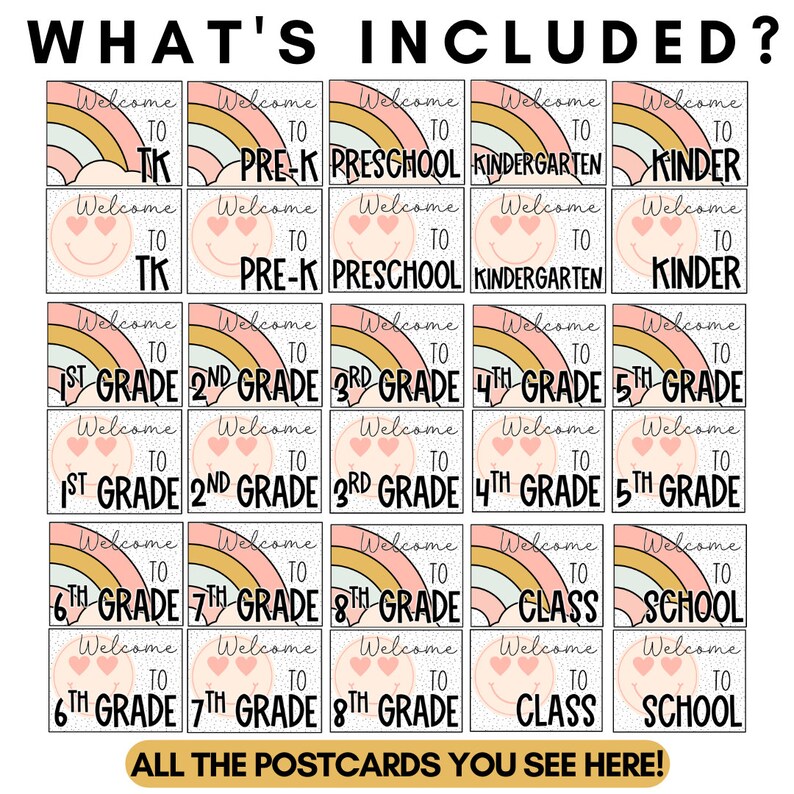 Calm Pastel Classroom Decor | Welcome Back to School Postcards ...