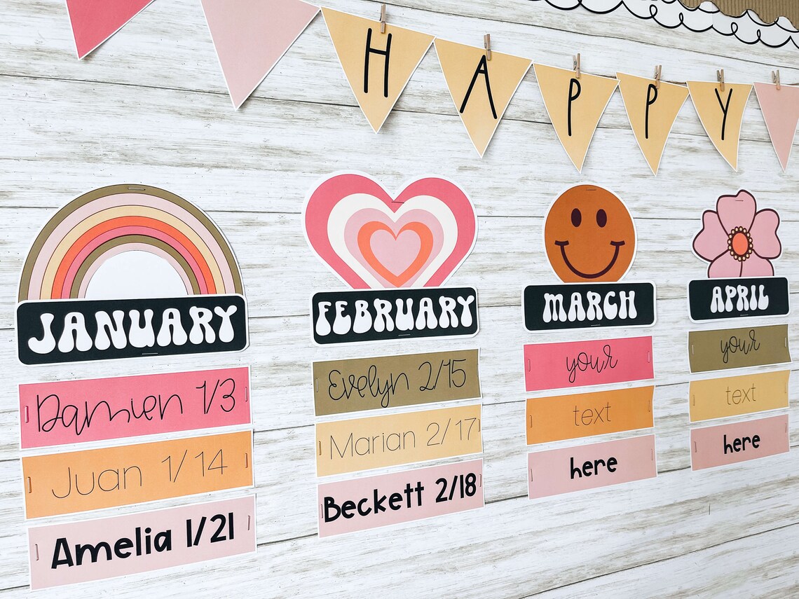 Retro Classroom Decor Birthday Display - Etsy