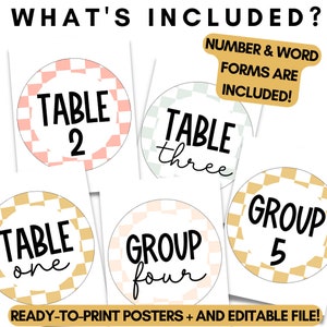 Calm Pastel Classroom Decor | Table Numbers | Editable | *NEW - Etsy