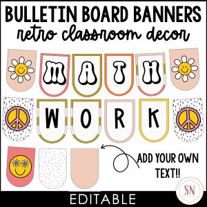 Retro Classroom Decor | Banner Templates - Etsy