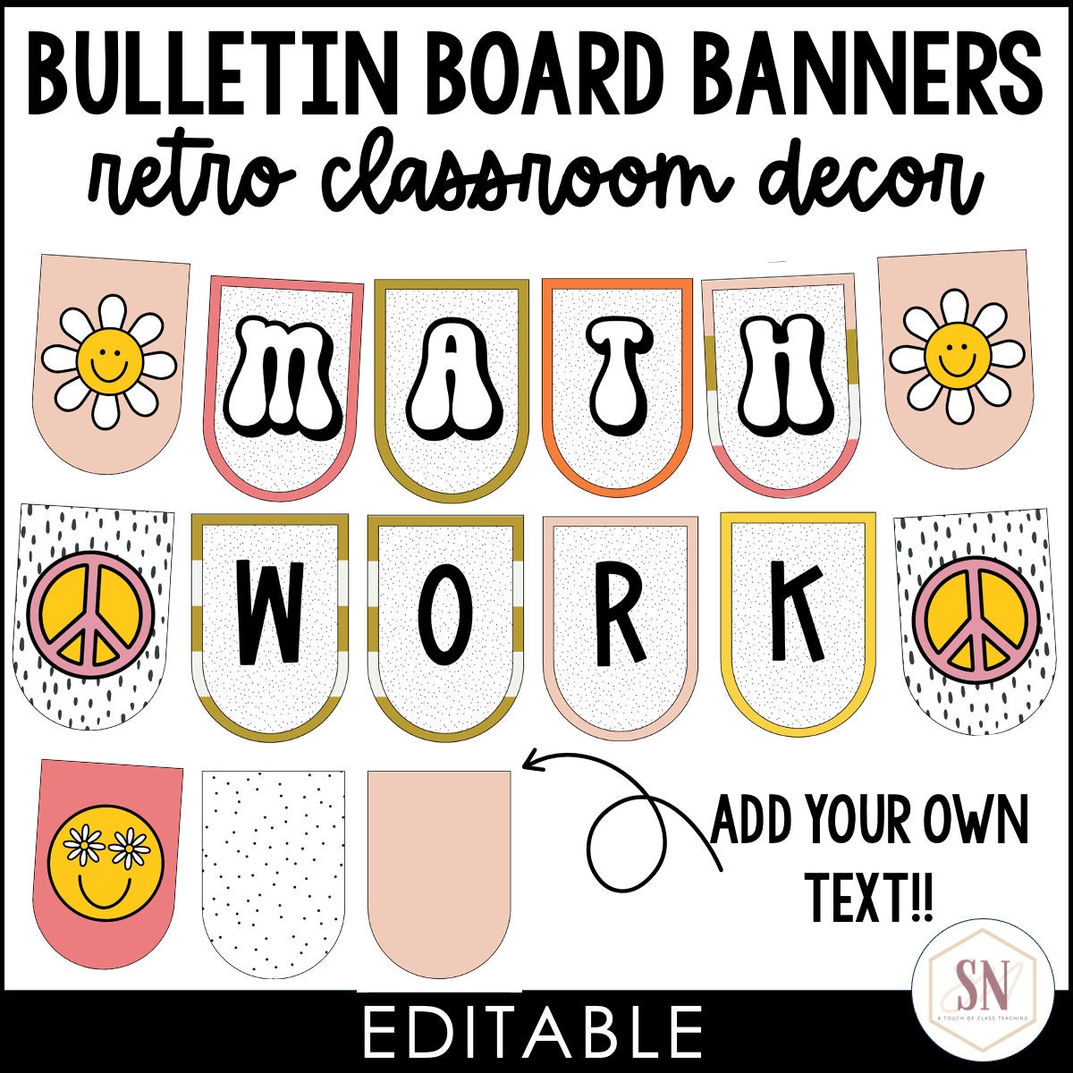 Retro Classroom Decor Banner Templates - Etsy