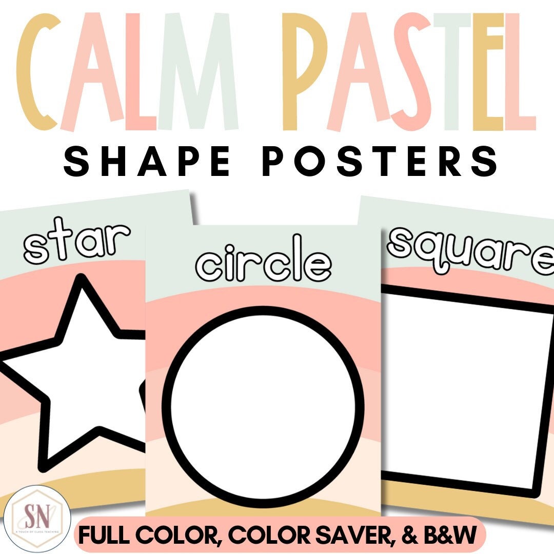 Calm Pastel Classroom Decor | 2D & 3D Shapes Posters | Editable | *NEW ...