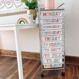 Groovy Classroom Decor | 10 Drawer Cart Labels - Etsy