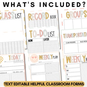 Calm Pastel Classroom Decor | Binder Covers & Helpful Forms | Editable ...